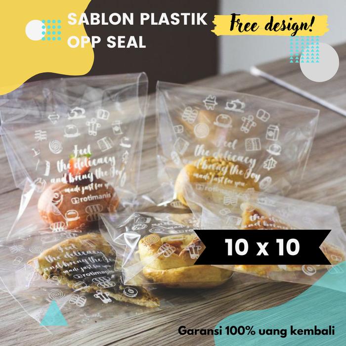 Jual Plastik OPP Seal 10x10 Custom Sablon Bungkus Makanan | Roti | Kue ...