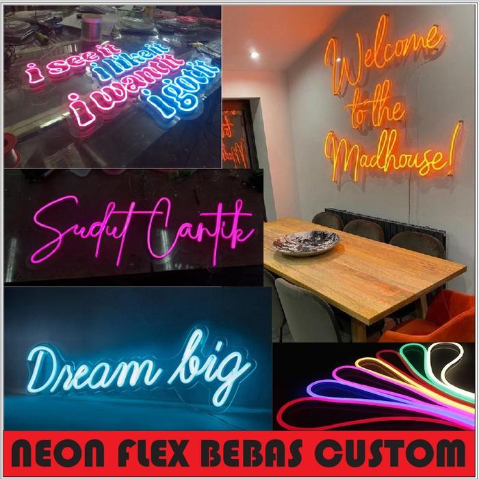 Jual Huruf Neon Flex Acrylic / Custom Tulisan Neon Flex Bebas Request ...