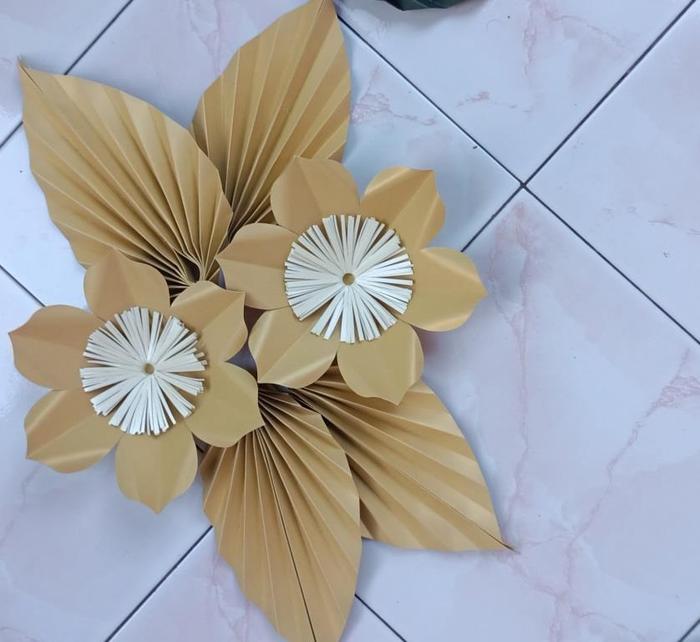 Jual daun palem kertas daun palem tiruan daun paper flower daun kertas ...