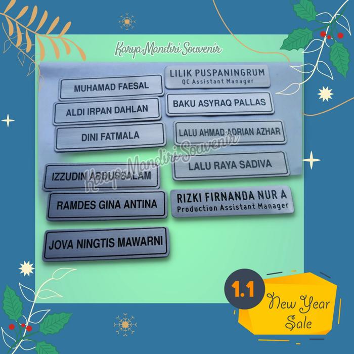 Jual Name Tag Nama Dada Stainless Grafir Magnet Bisa Request Desain ...