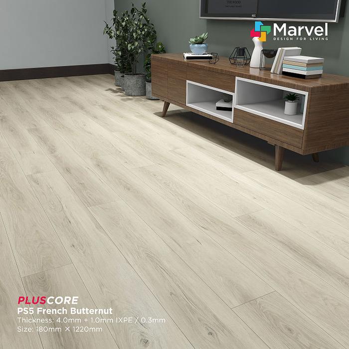 Jual SPC Marvel Tebal 5mm + Underlayer / Lantai SPC Flooring Motif Kayu ...