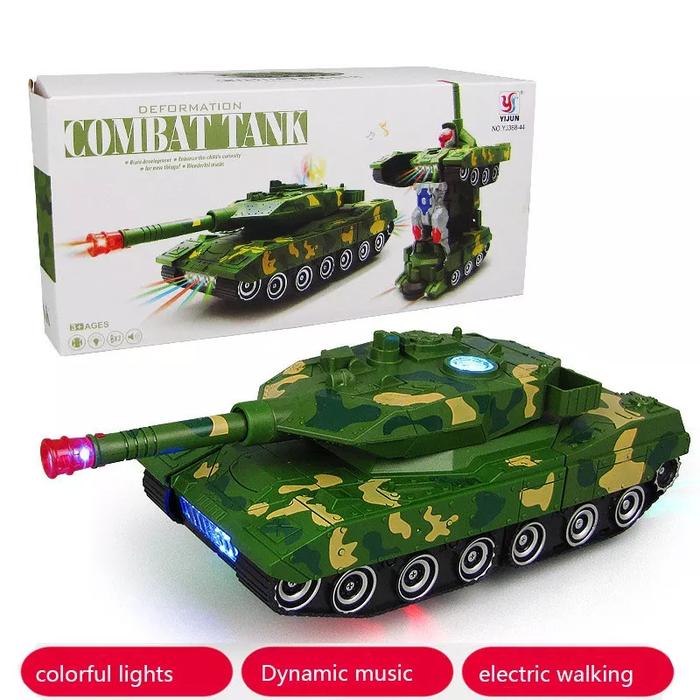 Jual Mainan Mobil Anak Combat Tank War Army Military Deformation Robot ...