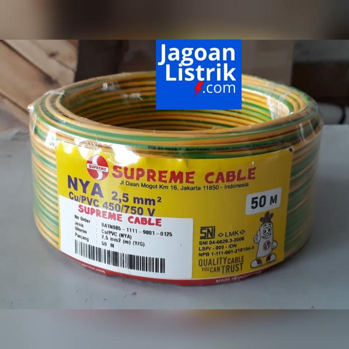 Jual Kabel NYA 2.5 mm Supreme NYA 2,5 mm 1 Roll 50 meter Hitam Merah ...