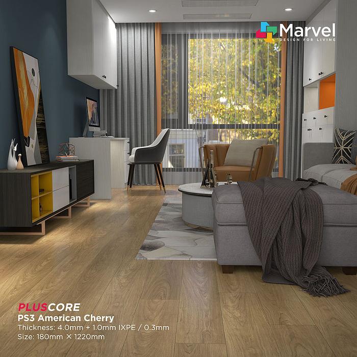 Jual SPC Marvel Tebal 5mm + Underlayer / Lantai SPC Flooring Motif Kayu ...
