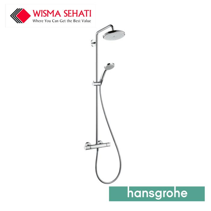 Promo HANSGROHE CROMA 220 Showerpipe Thermostat Mixer Shower 27185000 ...