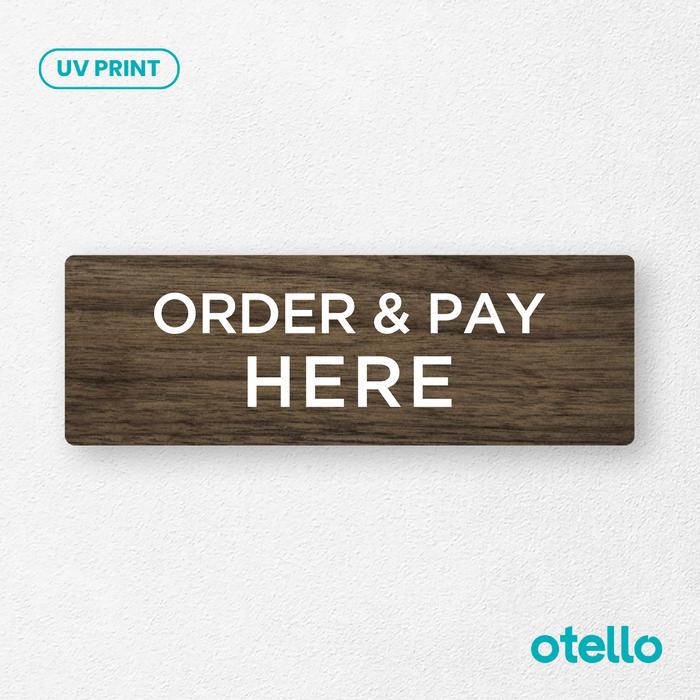 Jual Order & Pay Here Sign Board Kayu Print UV Papan Wooden Toko ...