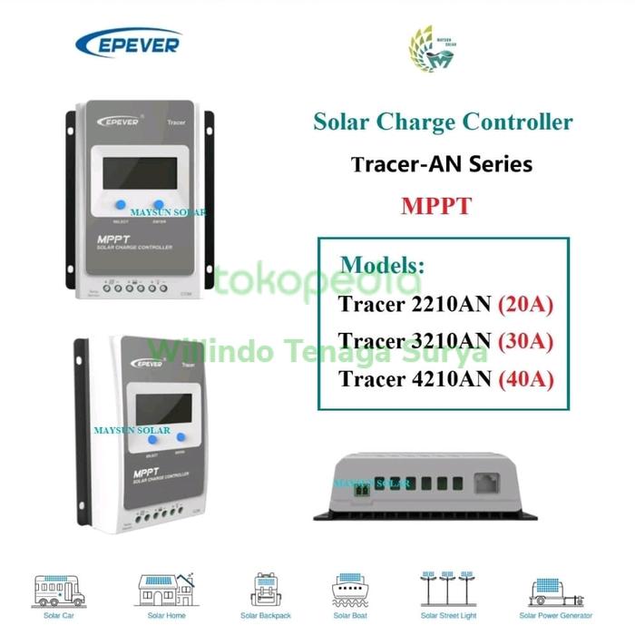 Jual Epever Tracer 1210AN Solar Charge Controller Real MPPT Scc10A Auto - Jakarta Barat ...