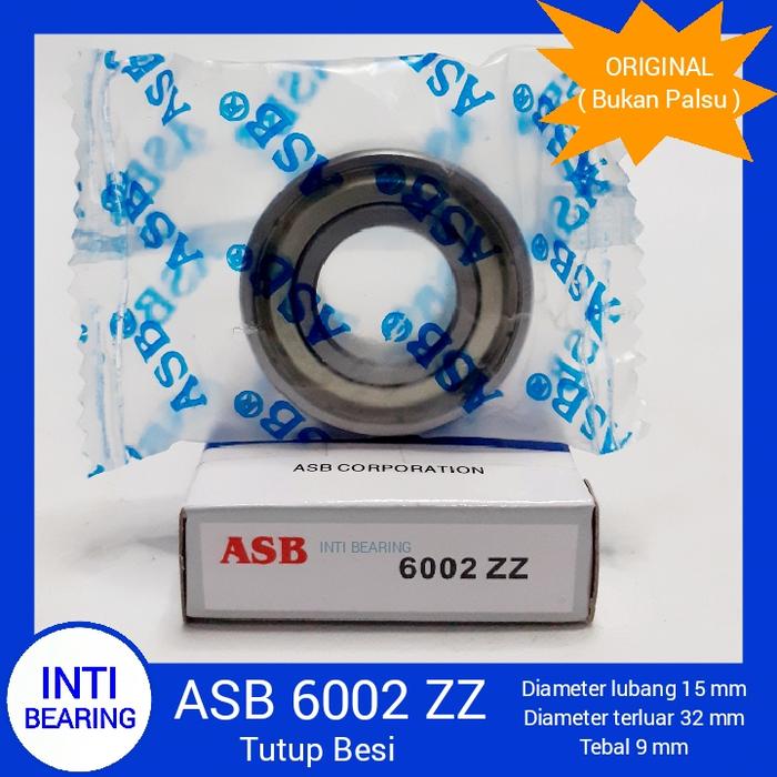 Jual BALL BEARING 6002 ZZ ASB ASLI 6002ZZ TUTUP BESI ORIGINAL LAHER ...