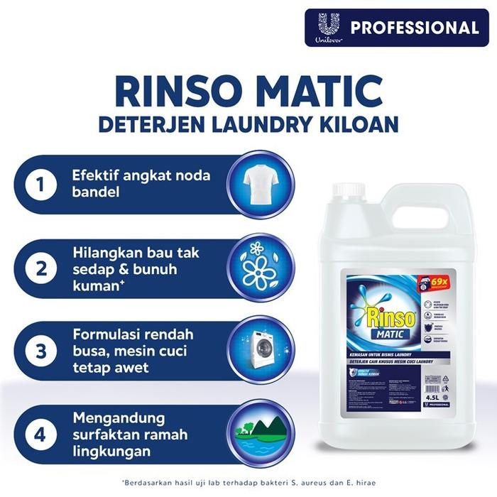 Jual Rinso Matic Professional Deterjen Laundry Kiloan Cair 5 Liter ...