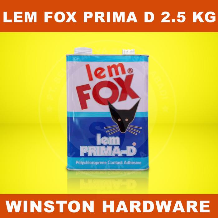 Jual Lem HPL Fox Prima D 168 Kuning Merah Galon Kecil Kaleng 2,5 Kg ...