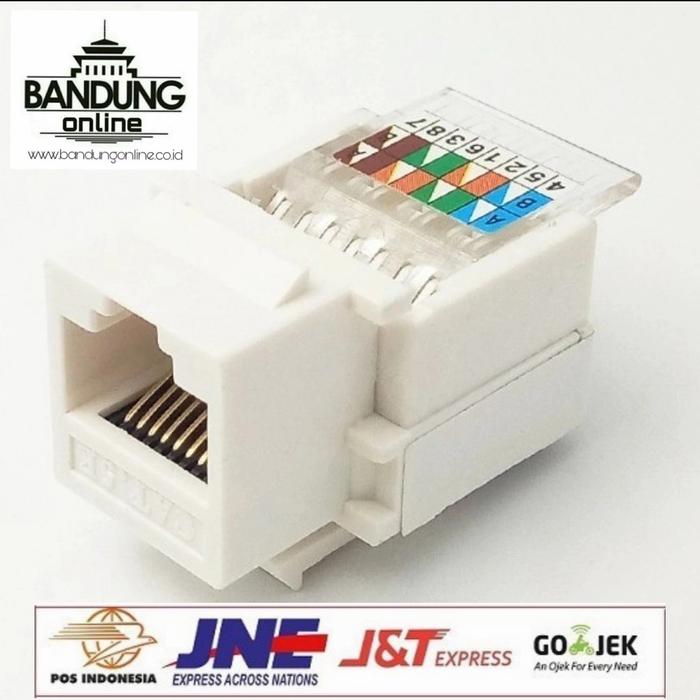 Jual Modular Jack Cat5E RJ45 UTP Toolless Tool-less Keystone LAN Female ...