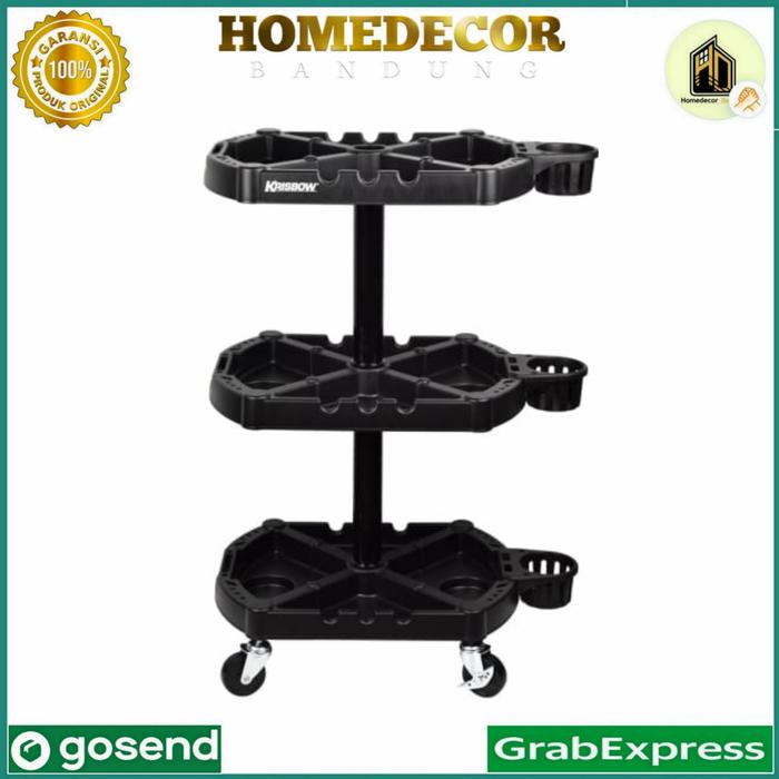 Jual Krisbow Rak Susun 3 Tingkat Dengan Roda - Hitam / TOOL RACK 3 ...
