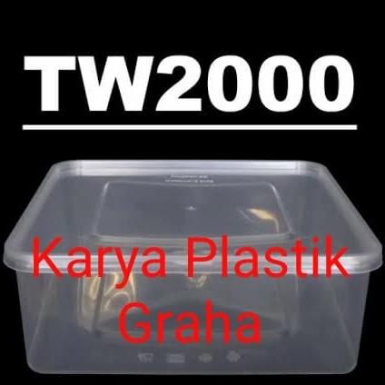 Jual Kotak Plastik Bening 2000 ML / Thinwall Kotak 2000 ML - Kota ...