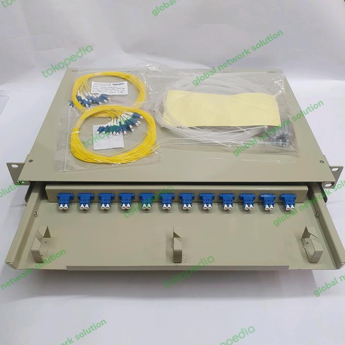 Jual odf 24 core LC fullset / otb 24 core lc sliding lengkap pigtail SM ...