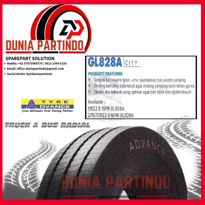Jual Ban Truck Bus 11.00R22.5 - 275/70R22.5 Radial ADVANCE GL828A - Kab ...