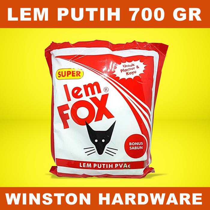 Jual Lem Fox Putih SUPER Plastik MERAH Pvac Plamur Kayu Kertas 700 Gr ...