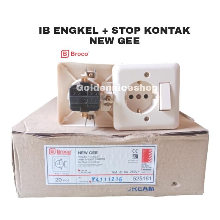 Jual IB Engkel Stop Kontak Arde New Gee Broco Socket Outlet + Single ...