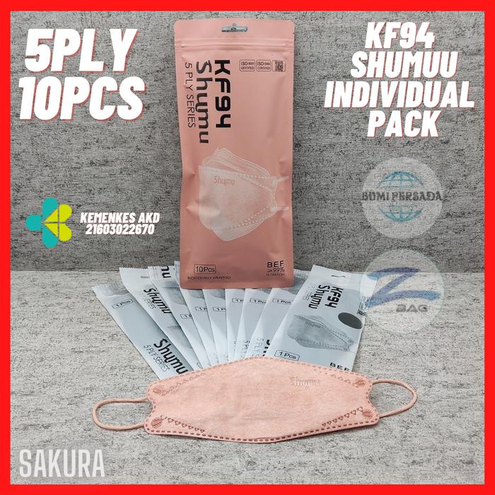 Jual Shumu Masker KF94 5Ply Individual Pack Kemenkes KF 94 isi 10pcs ...