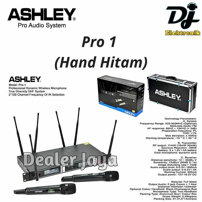 Jual Mic Wireless Ashley PRO 1 / PRO1 - 2 Mic Hand - Kota Malang ...