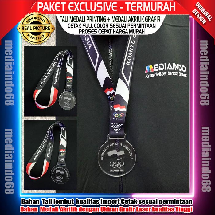 Jual Custom Tali Mendali/Medali Printing+Medali Akrilik Grafir Laser ...