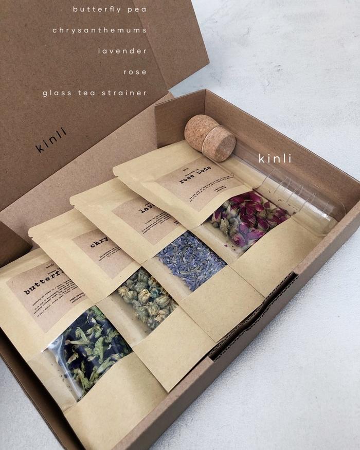 Jual tisane gift set flower tea chrysantemums butterfly pea rose ...