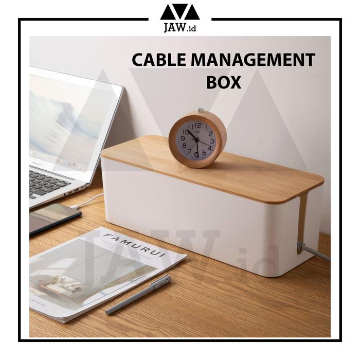 Promo JAW.ID Cable Management Box / Kotak Organizer Kable Tutup Kayu ...