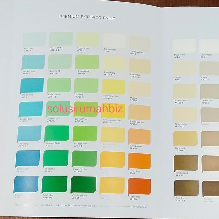 Jual kartu warna danashield color card dana paint cat tembok 6hal ...