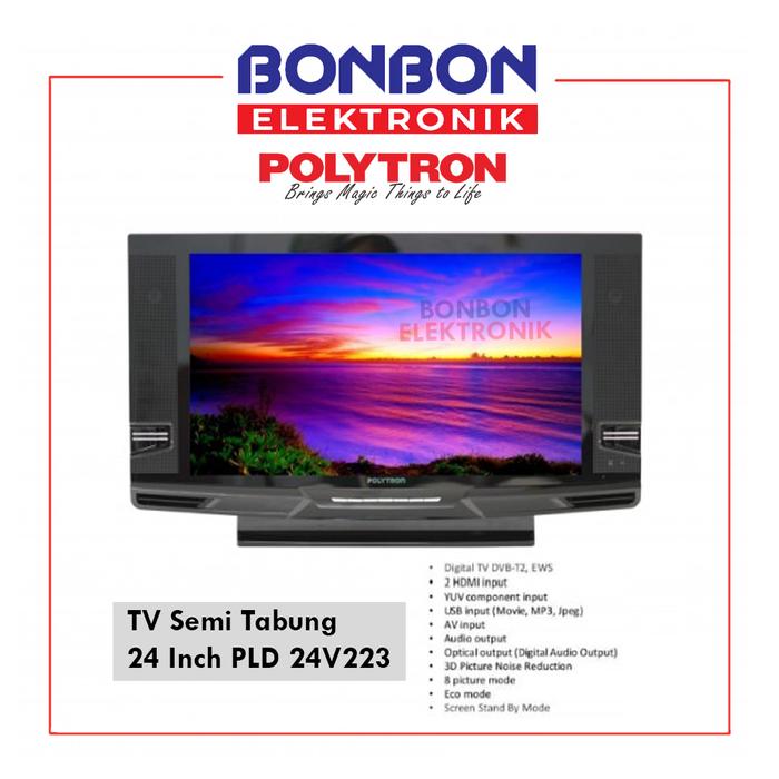 Promo Polytron Digital TV 24 Inch PLD 24V223 Semi Tabung DVB-T2 HD ...