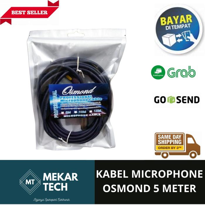 Jual KABEL MICROPHONE OSMOND 5 METER KABEL MIC SIAP PAKAI KABEL MIX ...