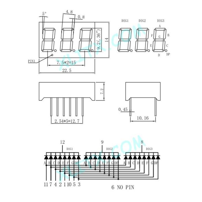 Jual Seven Segment Display 7 Segment Merah 0.36 Inch 1-2-3-4-Jam Digit ...