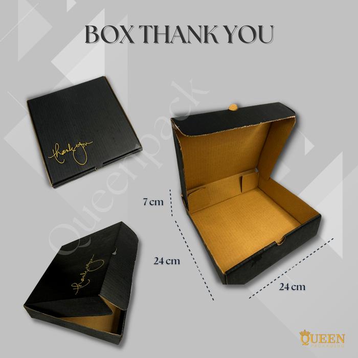 Jual BOX THANK YOU HITAM 24 x 24 x 7 | KARDUS TERIMAKASIH | KARDUS ...