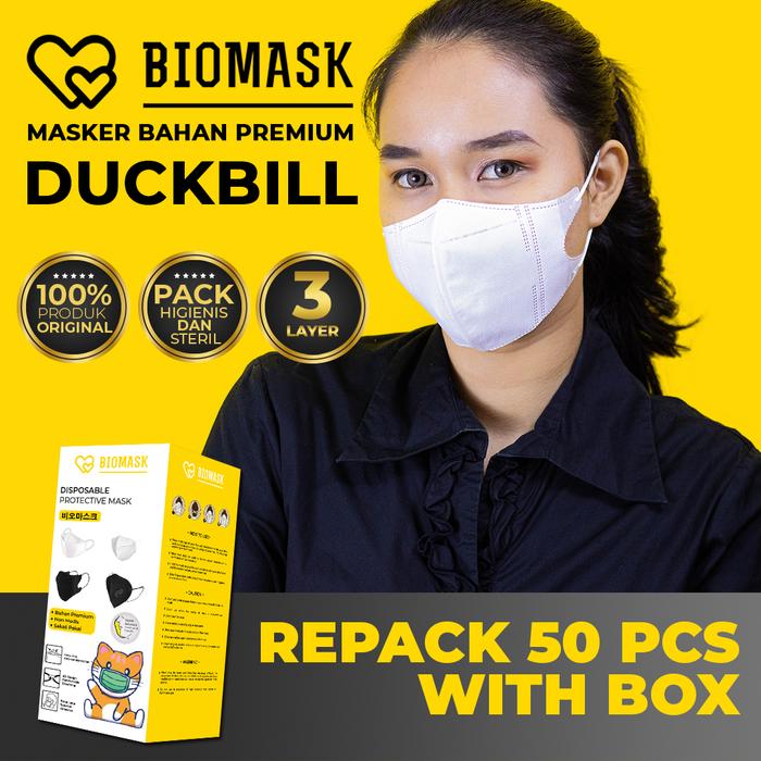 Jual BIOMASK Masker Duckbill 1 Box 50 Pcs Disposable 3 Ply Warna Non ...