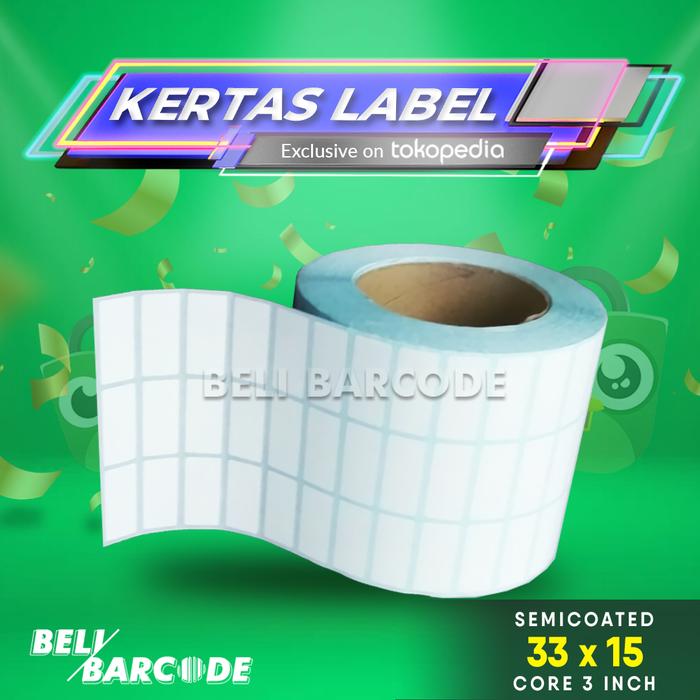 Jual STIKER LABEL BARCODE SEMICOATED CORE BESAR 33x15 MM 3 LINE - Kota ...