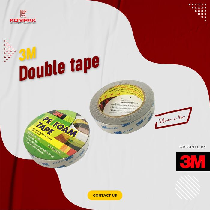 Jual ASLI Double Tape 3M 24 mm PE Foam / Isolasi Solasi Bolak Balik ...