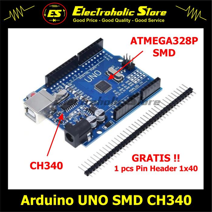 Jual Arduino Uno SMD R3 ATmega328P CH340 CH340G IC Compatible - Kota ...