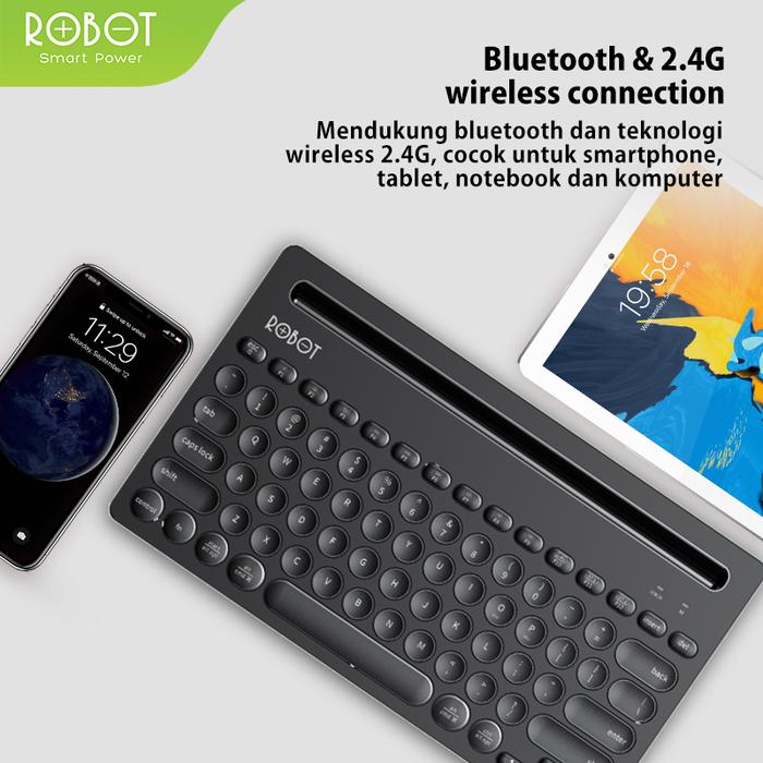 Jual Robot Keyboard Bluetooth Robot Kb10 Portable Multi Device & 2.4g ...