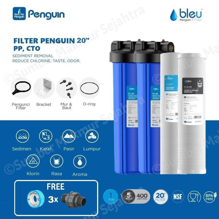 Jual Paket Filter Air Penguin Bleu 20" PBF 20 PP CTO - Jakarta Pusat ...