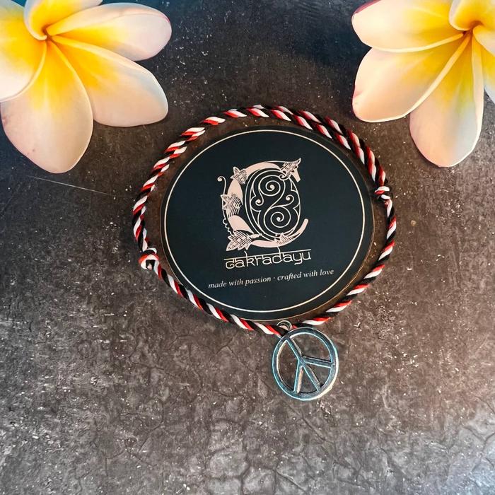Jual Gelang Tridatu Liontin Peace Simbol Perdamaian asli khas Bali - XL ...