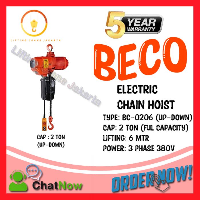 Jual Electric Chain Hoist Katrol Listrik 2 Ton 6 Mtr Up Down BECO KOREA ...