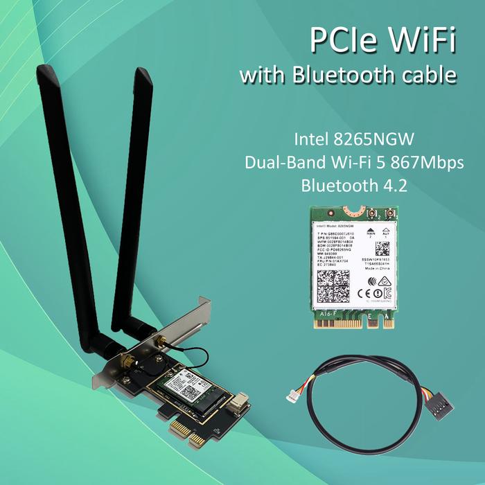 Jual PCIe x1 WiFi M.2 NGFF Wireless Card Set Bluetooth Adapter PCI Express - Intel AC-8265 ...