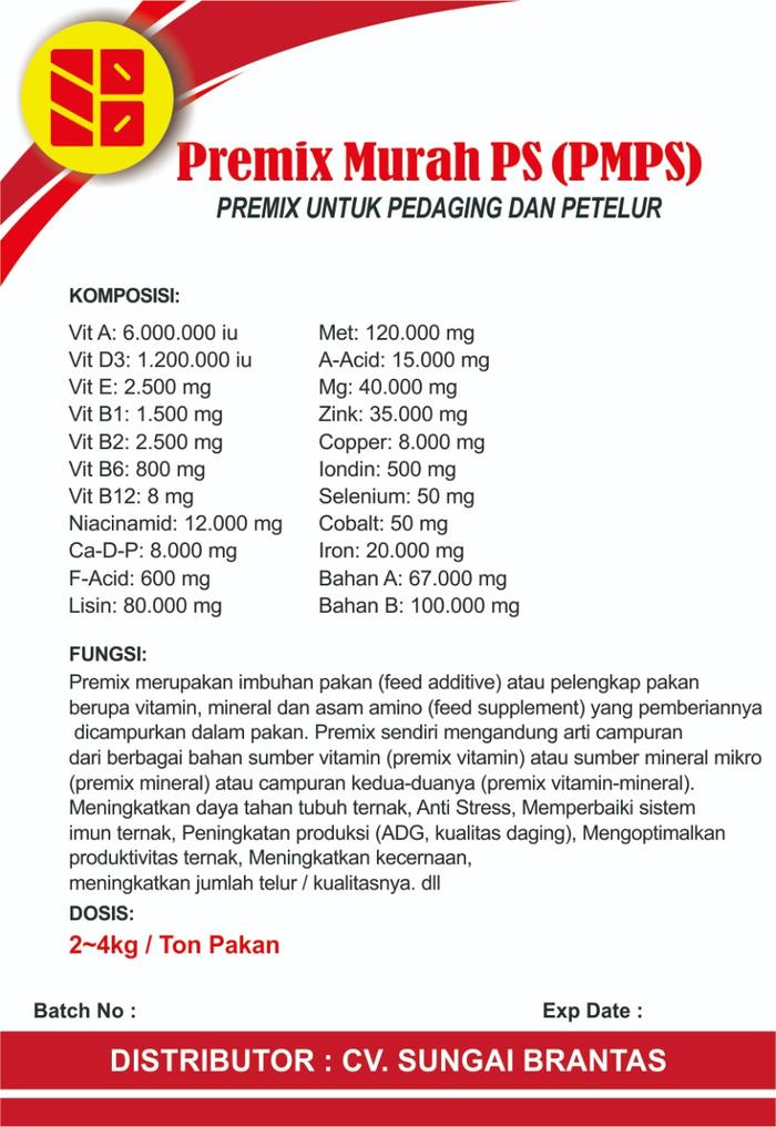 Jual Premix Murah Untuk Pedaging dan Petelur (1kg) - Kota Kediri - Cv ...