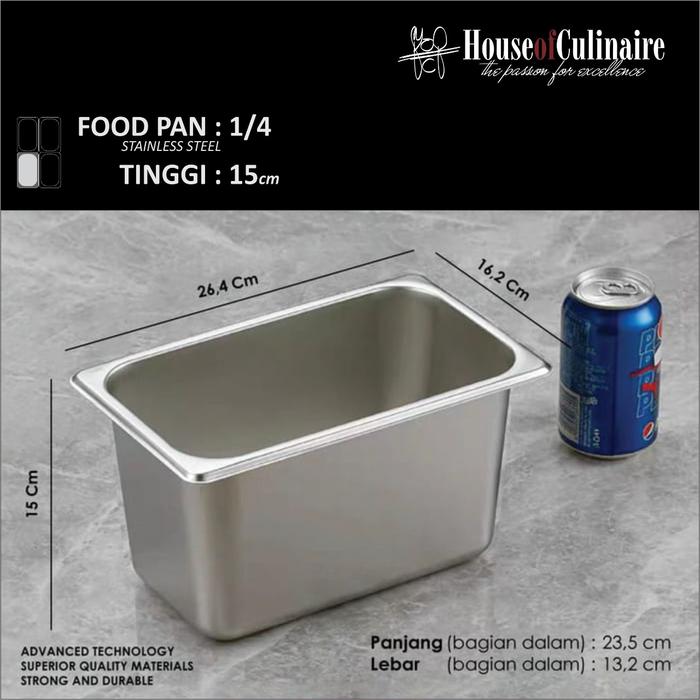 Jual Food Pan Stainless 1/4 Tinggi 15 cm Gastronom Pan - Kota Bandung ...