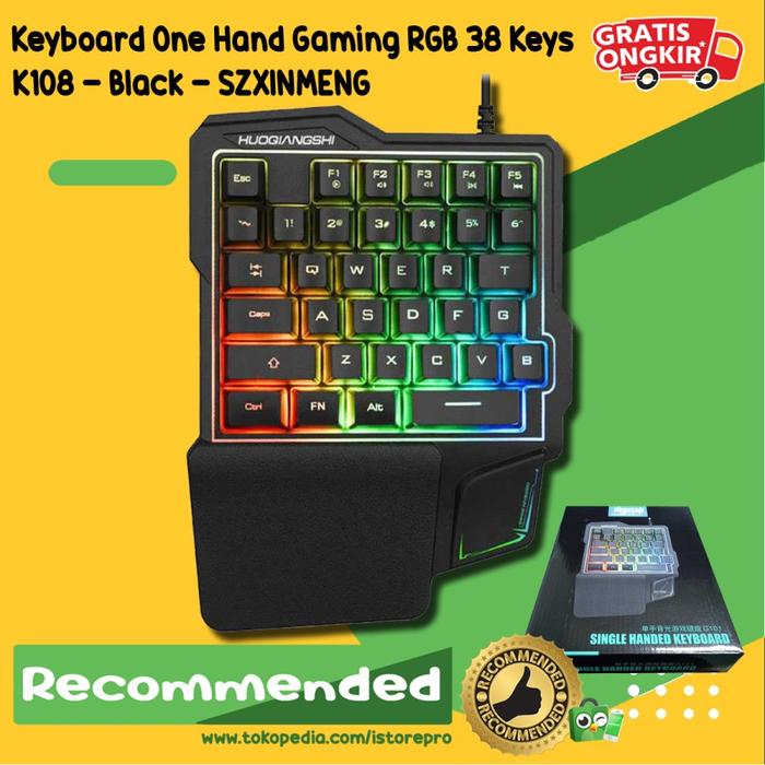 Jual Keyboard One Hand Gaming Rgb 38 Keys - K108 - Black - Di Seller ...