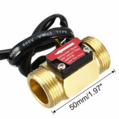 Jual Flow Sensor Kuningan Ukuran 1/2 dan 3/4 Soket Molek Besar 3 Pin ...
