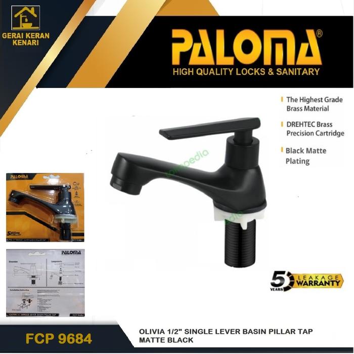 Jual PALOMA FCP 9684 KERAN WASTAFEL CUCI TANGAN DINGIN KRAN HITAM BLACK ...