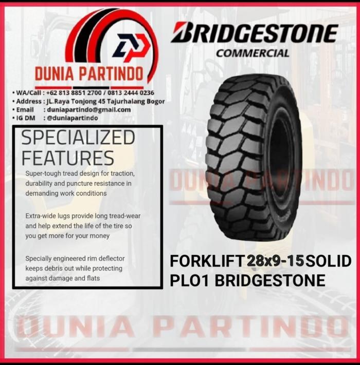 Jual Ban Forklift Solid Bridgestone PLO1 ukuran 28x9 - 15 - Kab. Bogor - Dunia Partindo | Tokopedia