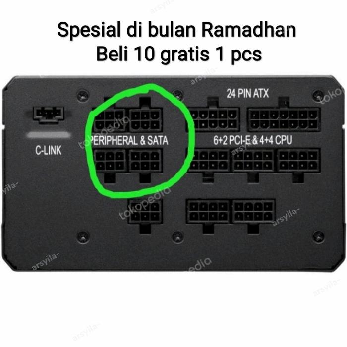 Jual 6 Pin To 6+2*2 Pci-e Dari Konektor 6 Pin Peripheral Psu Corsair Di ...