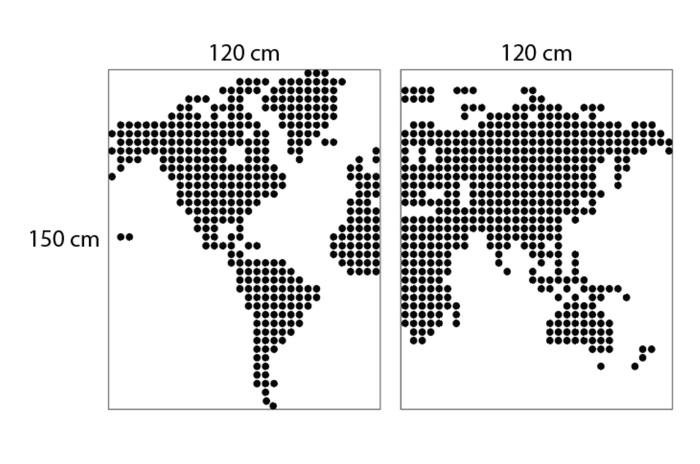 Jual Wall Sticker Peta Dunia Dari Kumpulan Titik-Titik (Dots World Map ...