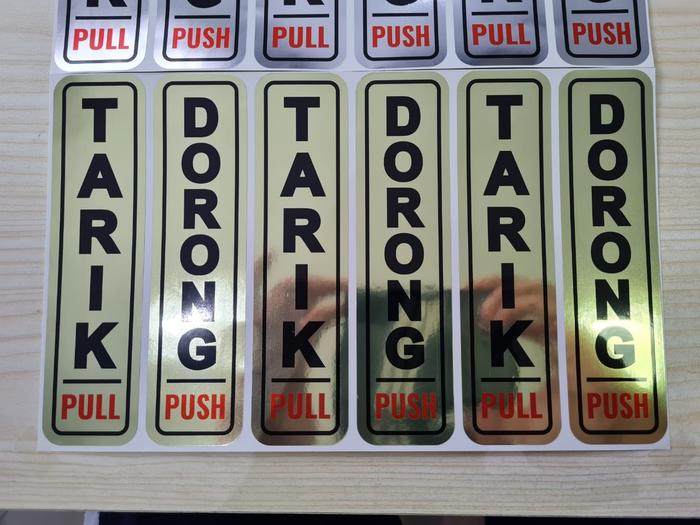 Jual SIGN LABEL STICKER DORONG TARIK PINTU - DOOR SIGN PULL PUSH ...