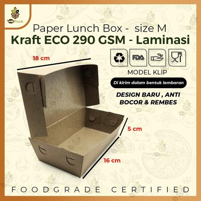 Jual PAPER LUNCH BOX UKURAN M SEDANG - KOTAK MAKAN KERTAS - TAKE AWAY ...